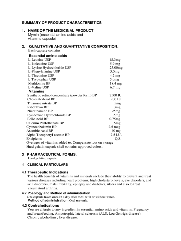 Fillable Online Essential Amino Acids - 1 Gram Per Serving Powder Blend of ... Fax Email Print ...