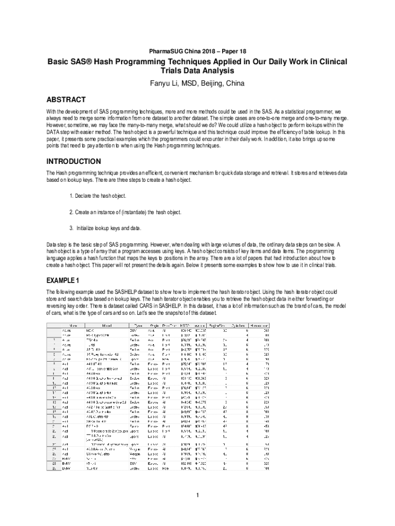 Fillable Online Basic Sas Hash Programming Techniques Applied In Our Fax Email Print Pdffiller