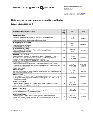 Fillable Online Lista Mensal de Documentos Normativos Fax Email Print ...