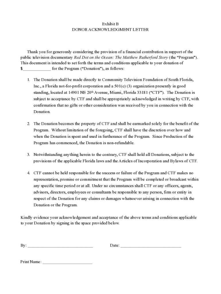 Fillable Online Red Dot on the Ocean Donor Acknowledgement Letter ...