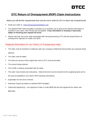 www.pdffiller.com423079093--DTC-Return-ofDTC Return of Overpayment (ROP ...