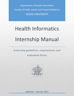 Fillable Online Health Informatics Internship Manual. Internship ...