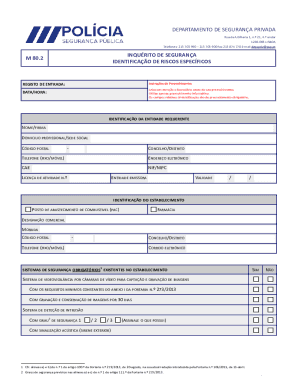 Preenchível Disponível m 80.2 inqurito de segurana identificao de ...