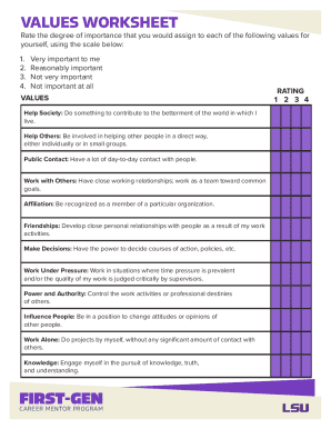 Fillable Online positivepsychology.comvalues-worksheets25 Values ...