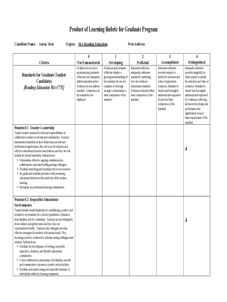 Fillable Online Rubric for Assessing Candidate Contributions to ...