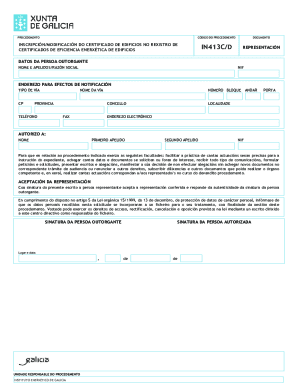 Fillable Online Inscripcin en el Registro de certificados de eficiencia ...