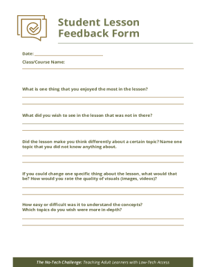 Fillable Online www.template.netbusinessforms22+ Student Feedback Form ...
