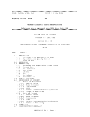 Fillable Online UFGS 33 51 43 Instrumentation and Performance ...