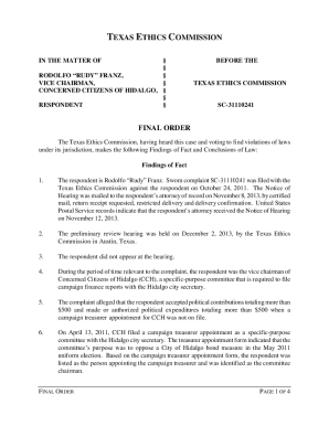 Fillable Online ethics.state.tx.us enforcementEnforcement & Compliance - ethics.state.tx.us Fax ...