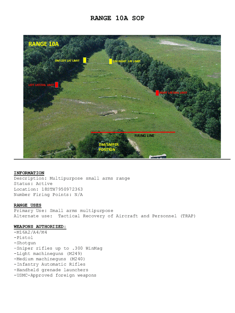 Fillable Online RANGE 10A SOP - Marine Corps Base Quantico Fax Email ...