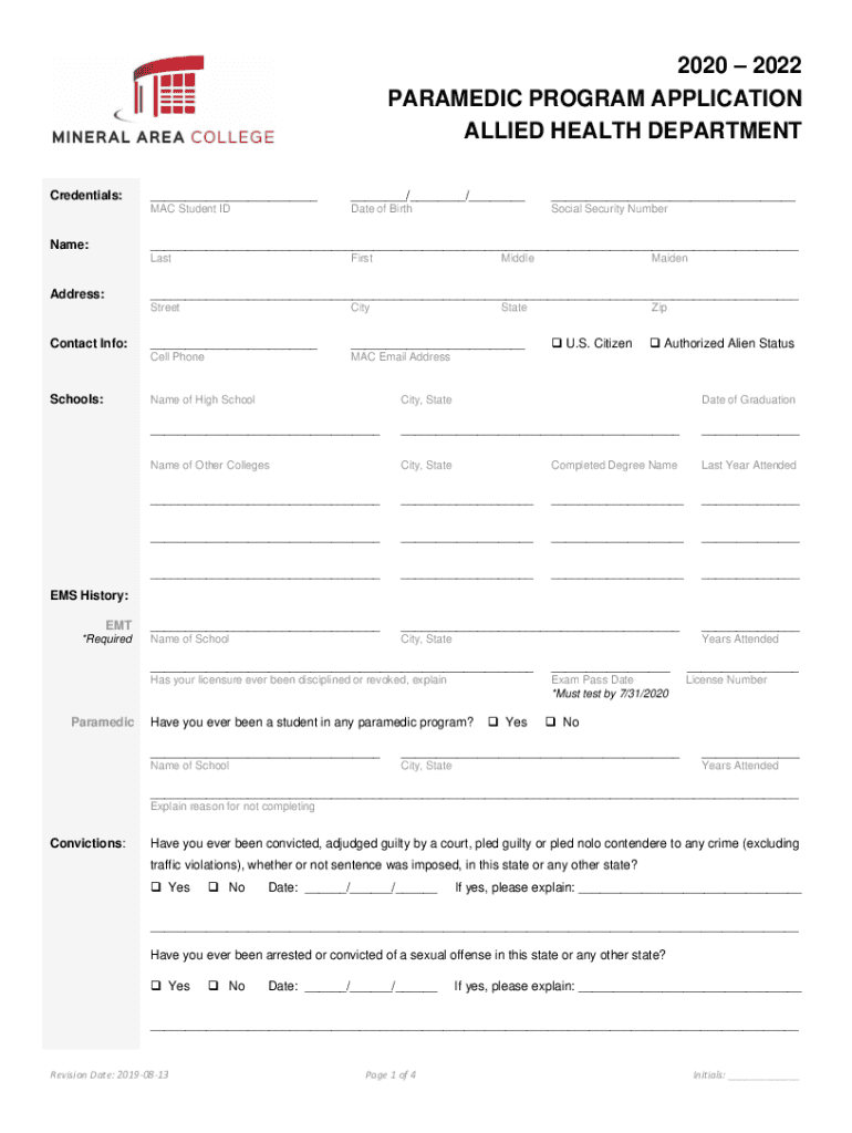 Fillable Online National Registered ParamedicsNational Registry of ...