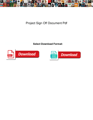 Fillable Online Project Sign-Off Sheets: Where, When and How to Use ...