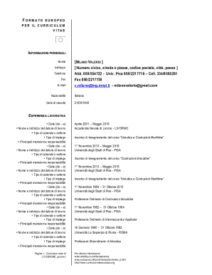 Compilabile Online Formato europeo per il curriculum vitae - san ...