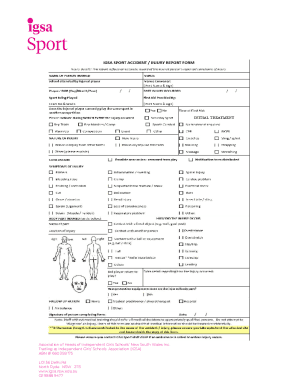 Fillable Online IGSA Sport Injury and Possible Concussion Form Fax ...