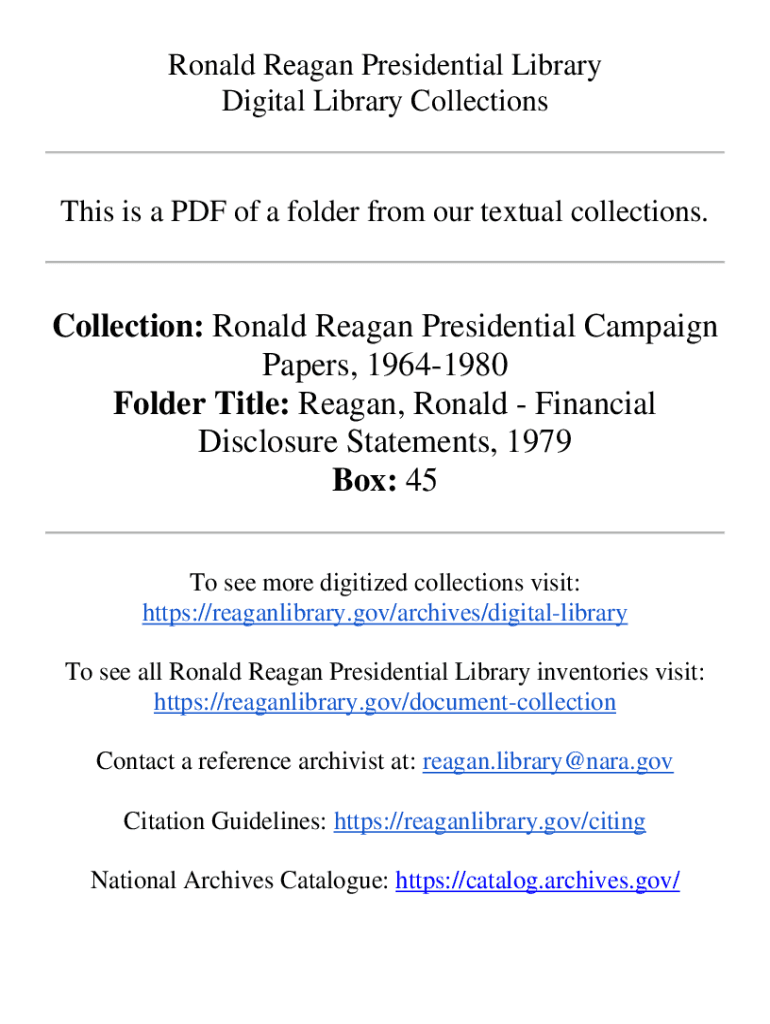 Fillable Online Ronald Reagan Presidential Library - WikipediaRonald ...