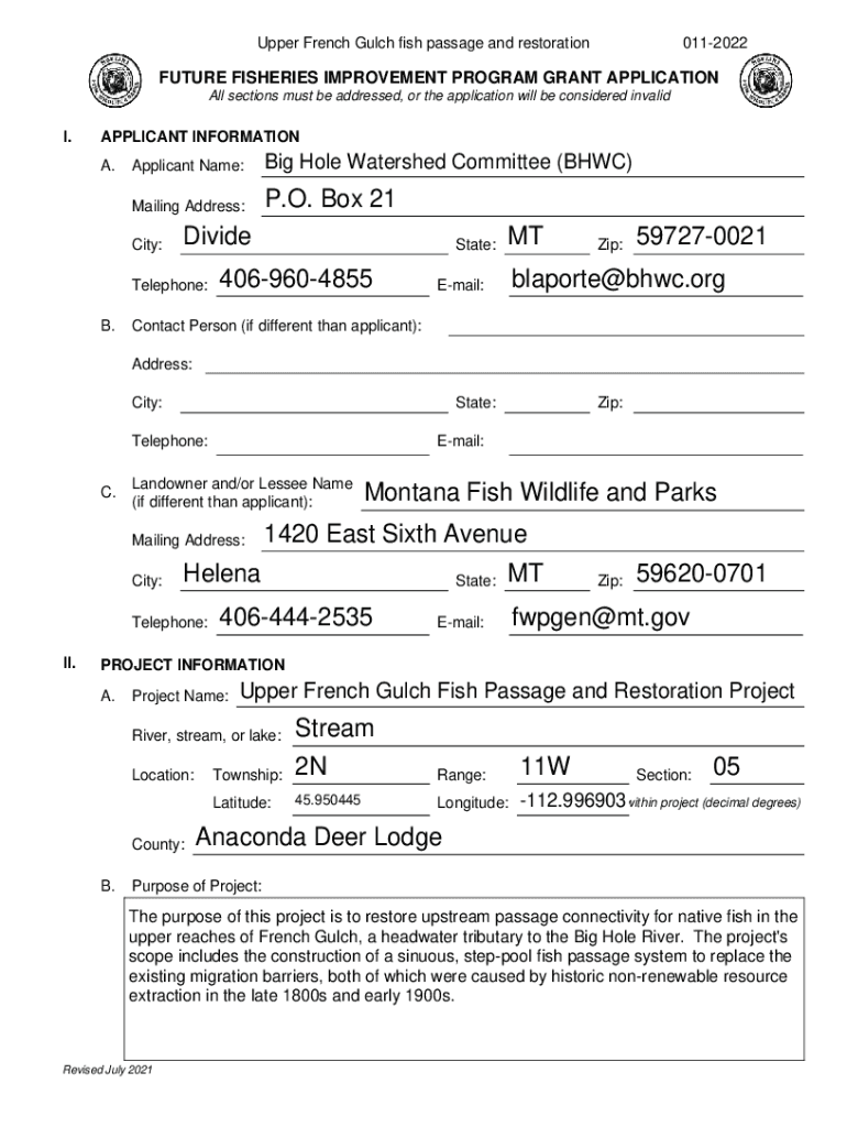 Fillable Online 67th Legislature HB 7 AN ACT IMPLEMENTING THE RECLAMATION AND ... - Montana Fax ...