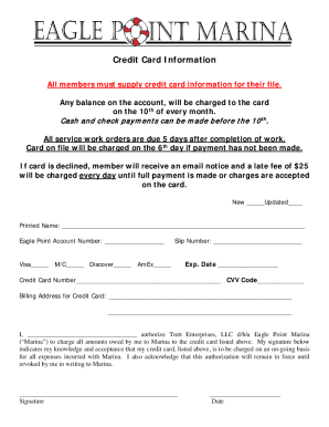 Fillable Online onplanners.comtemplatescredit-cards-informationDownload ...