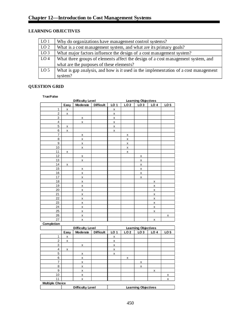 Chapter 12introduction To Cost Management Systems Doc Template Pdffiller