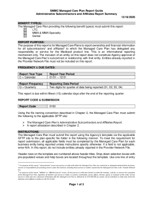Fillable Online SMMC Managed Care Plan Report Guide - A H C A Fax Email ...