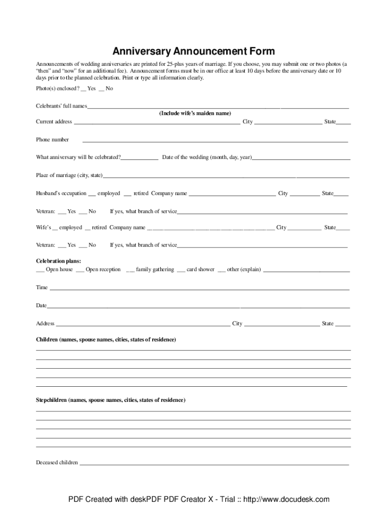 Fillable Online www.template.netdesign-templatesannouncement5 ...