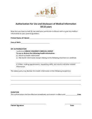 Fillable Online CMS10106: Authorization to Disclose Personal Health ...