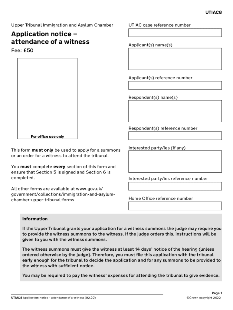Fillable Online www.gov.ukgovernmentcollectionsImmigration and Asylum Chamber (Upper Tribunal ...