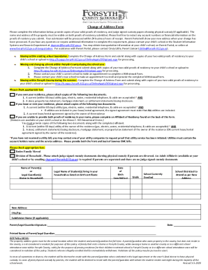Fillable Online Change of Address and Affidavit of Residency ... Fax ...