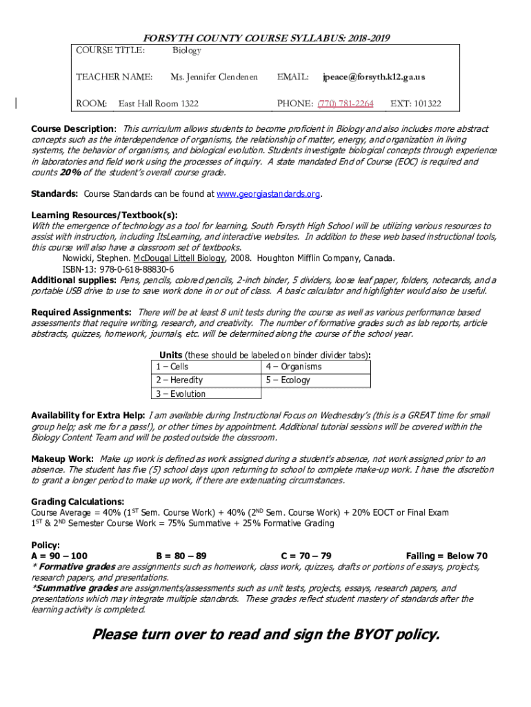 Fillable Online Please turn over to read and sign the BYOT policy. Fax Email Print - pdfFiller