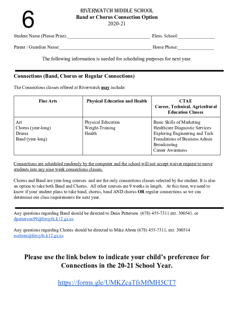 Fillable Online 6 grade Connections Request Form.doc.pdf Fax Email Print - pdfFiller