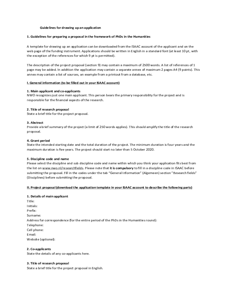 Fillable Online Guidelines for drawing up an application Fax Email Print - pdfFiller