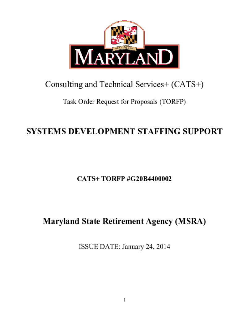 Fillable Online doit maryland systems development staffing support - DoIT.maryland.gov. Fax ...
