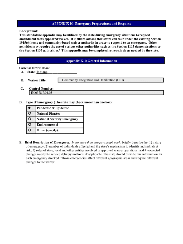 Fillable Online States Use Appendix K and Emergency Waivers to ...