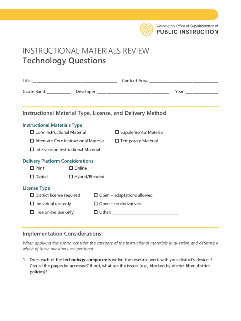 Fillable Online www.k12.wa.usIMReview-TechnologyQuestionsINSTRUCTIONAL ...