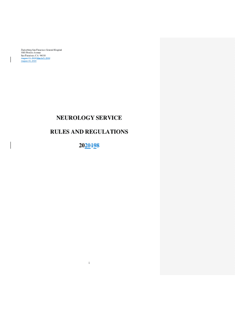 Fillable Online Zuckerberg San Francisco General Hospital and ...