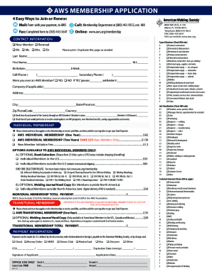 Fillable Online www.pdffiller.com515372707--aws-membership-renewal-2019 ...