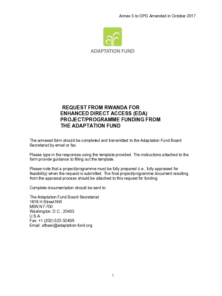 Fillable Online Project/Programme Proposal to the Adaptation Fund Fax ...