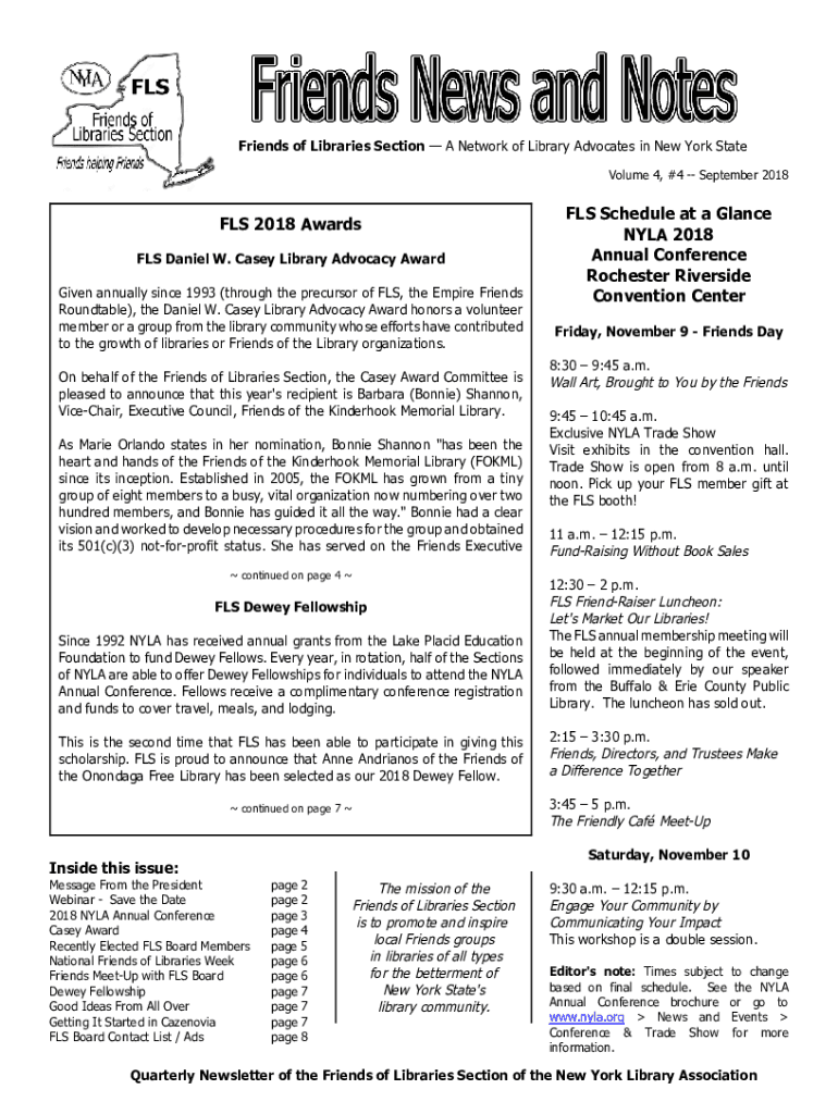 Fillable Online FLS Schedule at a Glance NYLA 2018 Annual Conference ...