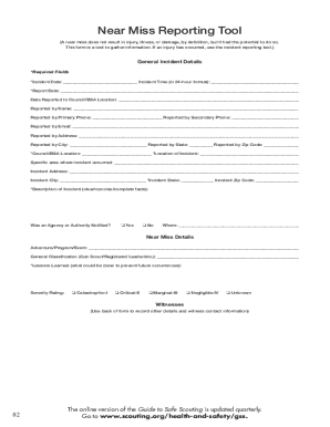 Fillable Online The 18 Near Miss Reporting Examples You Need To Know ...