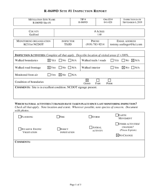 Fillable Online R-0609D Site 1 Inspection Form 2019.pdf - Connect NCDOT ...
