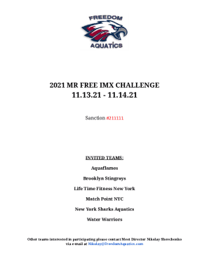 Fillable Online 2021 MR FREE IMX Challenge - MEET INFO FILE - TeamUnify ...