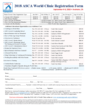 Fillable Online 2018 ASCA World Clinic Registration Form - TeamUnify ...