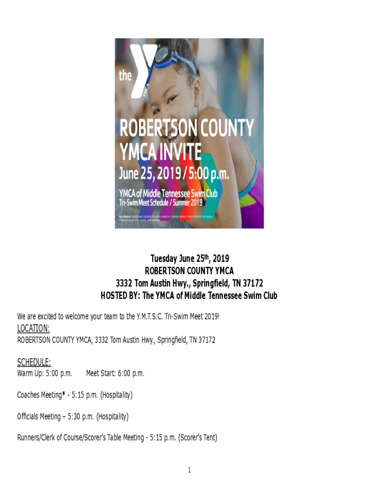 Fillable Online Robertson County YMCAGym Near Springfield, TN 37172 ...