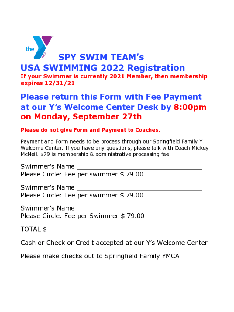 Fillable Online Online Member Registration - USA SwimmingRegistration ...