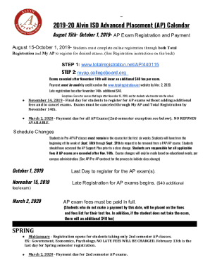 Fillable Online 2023 AP Exam CalendarAP StudentsCollege Board Fax Email ...