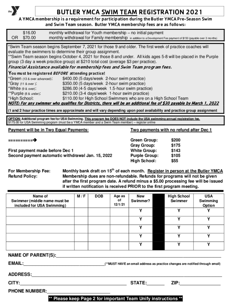 Fillable Online Rose E. Schneider Family YMCA Fax Email Print - pdfFiller