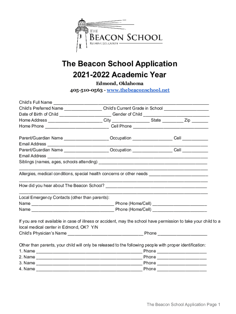 Fillable Online www.beaconschool.orgappspagesFAQ About AdmissionsAdmissionsThe Beacon School Fax ...