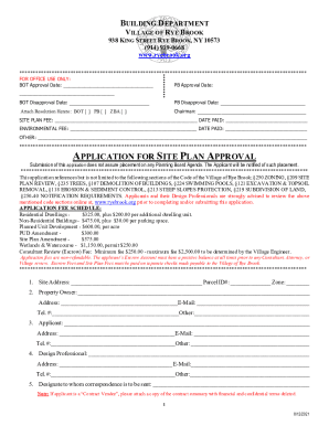 Fillable Online APPLICATION FOR SITE PLAN APPROVAL Fax Email Print - pdfFiller