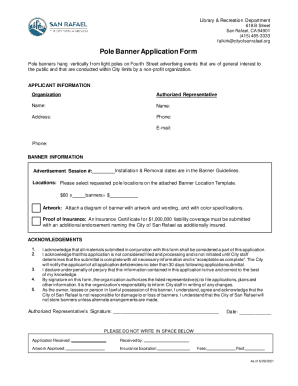 Fillable Online Pole Banner Application Form Fax Email Print - pdfFiller
