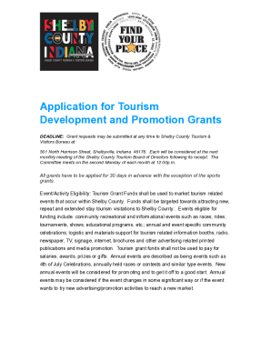 Fillable Online Application for Tourism Development and Promotion ...