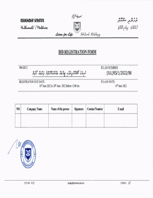Fillable Online bid registration form Fax Email Print - pdfFiller